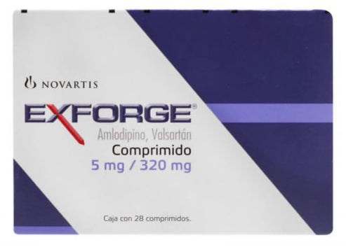 Exforge 5/320 mg, caja con 28 comprimidos. – Vitialife