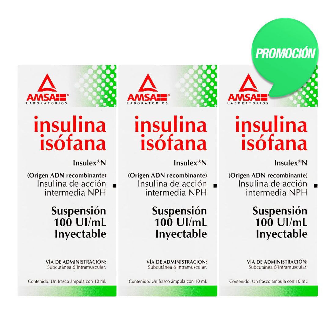 Promoción: 3 frascos de Insulina Isofana NPH 100UI/ml, solución inyect – Vitialife